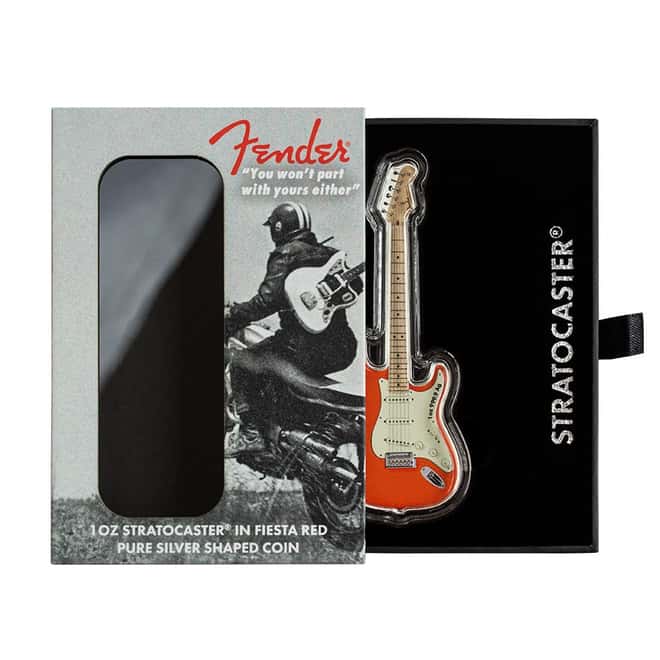 2022 Silver Fender Stratocaster Red Guitar | Bullion Exchanges