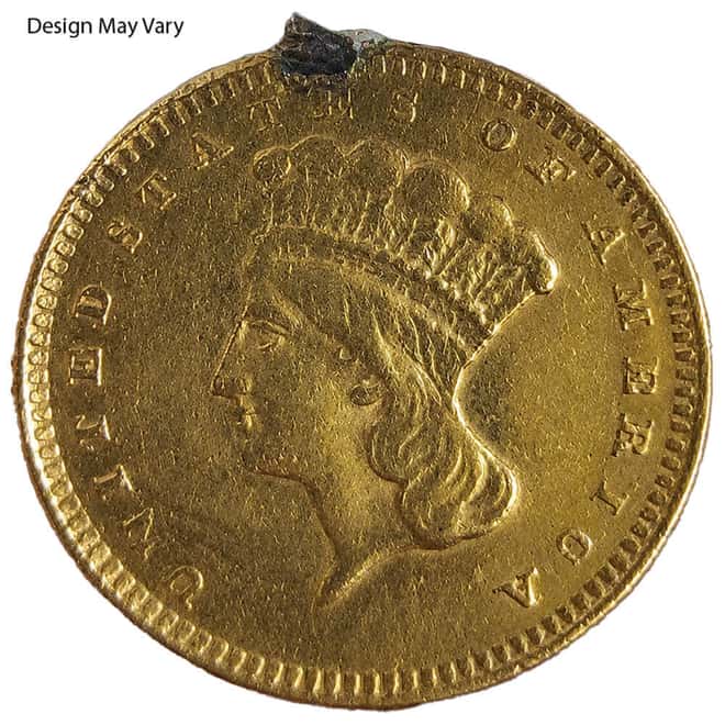 Gold Love Token $1 Liberty Head Type 3 Ex-Jewelry (Random)