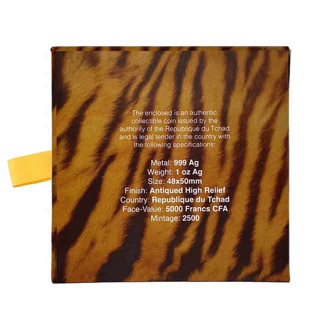 2022 Chad 1 oz Silver Tiger Serial #6 Shaped | Bullion Exchanges