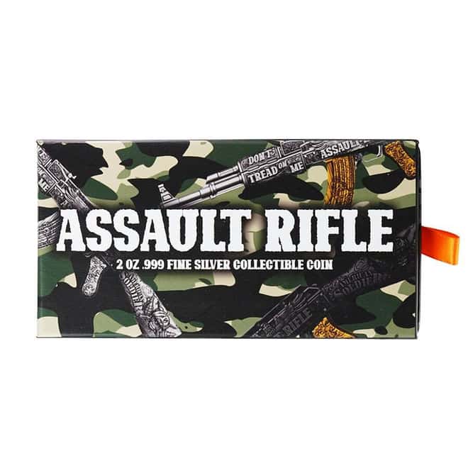 2024 Chad 2 oz Silver Assault Rifle Antiqued Shaped