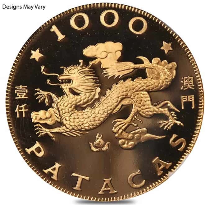 Macau 1000 Patacas Lunar Proof Gold Coin (Random Year)