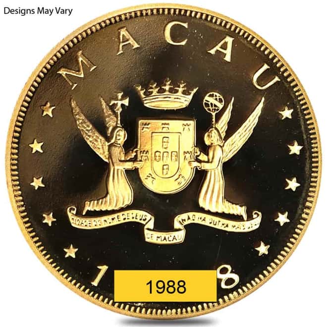 Macau 1000 Patacas Lunar Proof Gold Coin (Random Year)