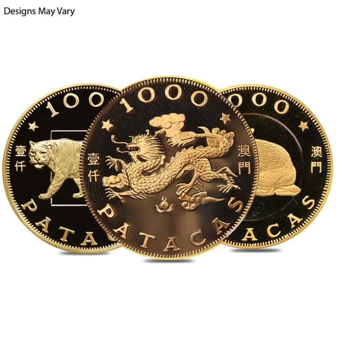 Macau 1000 Patacas Lunar Proof Gold Coin (Random Year)