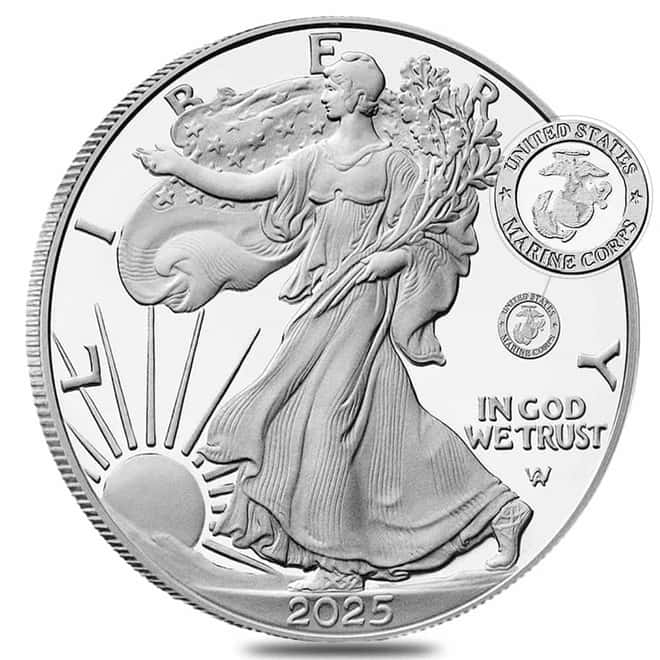 2025-P Marine Corps Privy 1 oz Proof Silver American Eagle