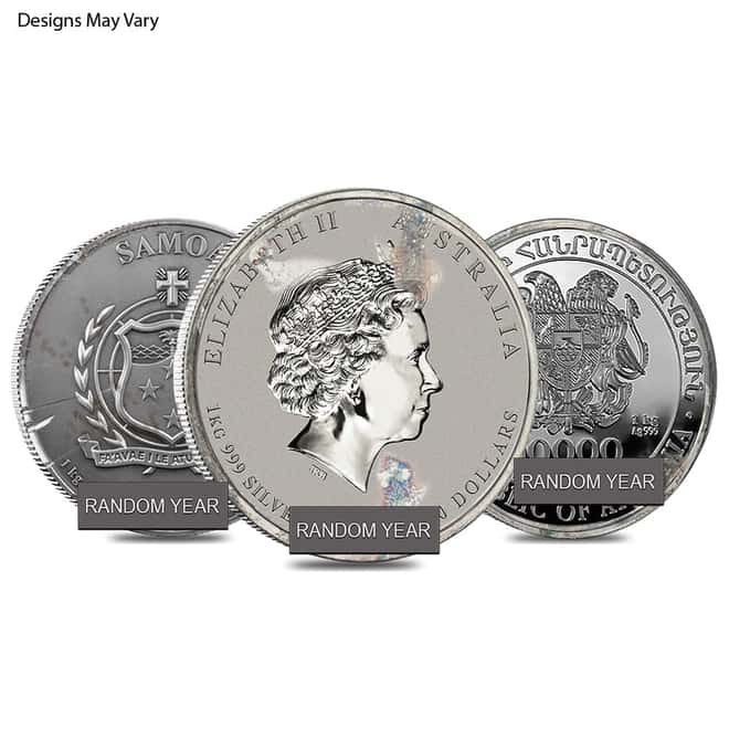 1 Kilo Silver Coin Random Mint (Milky, Scruffy, Toned)