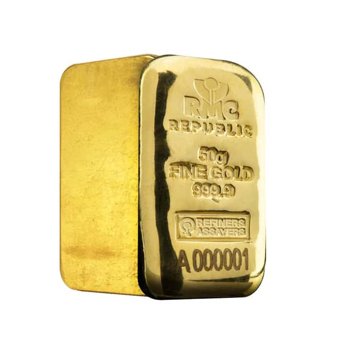 50 gram Republic Metals (RMC) Gold Bar .9999 | Bullion Exchanges