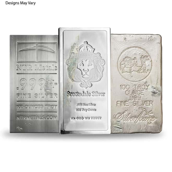 Silver at Spot - 100 oz Generic Silver Bar .999 Fine