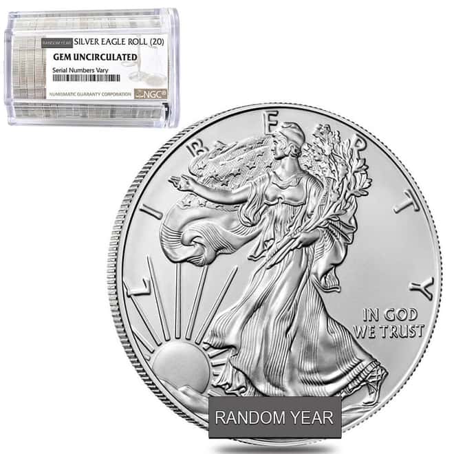 Roll of 20-1 oz Silver Eagle Coin NGC/PCGS Gem Unc (RY)