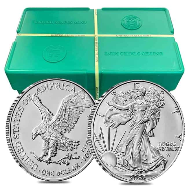 Monster Box of 500 - 2026 1 oz Silver American Eagle $1 Coin BU
