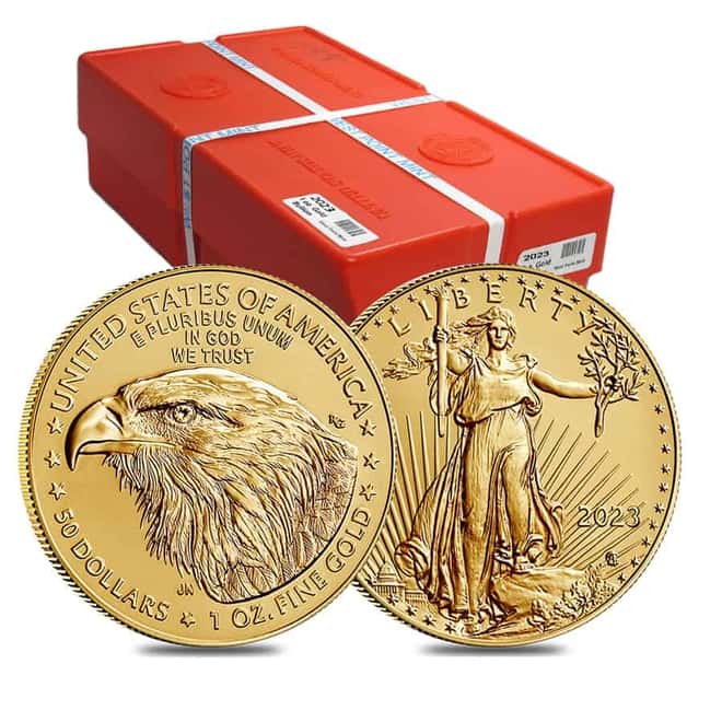 Roll of 20 - 2023 1 oz Gold American Eagle $50 Coin BU
