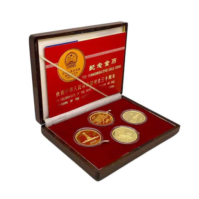 1979 China 2 oz 30th Ann of the Republic Proof Gold 4-Coin Set