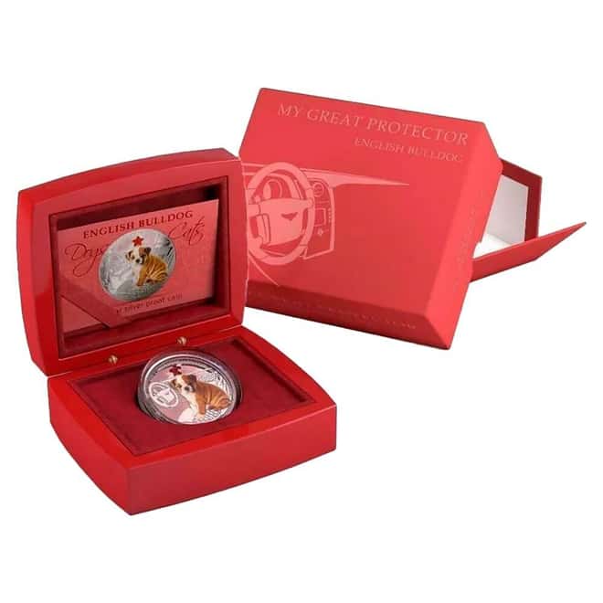 2013 Fiji 1 oz English Bulldog Proof Colorized Silver Coin