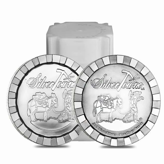 1 oz SilverTowne Prospector Stackable Silver Round