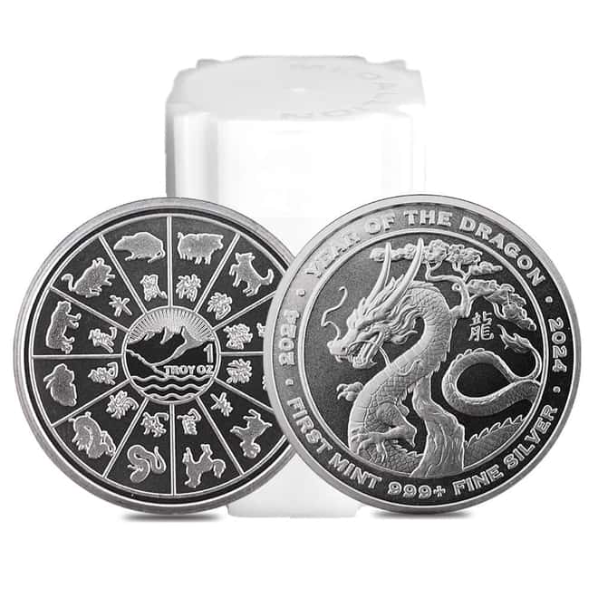 Tube of 20 - 2024 1 oz First Mint Lunar Dragon Silver Round