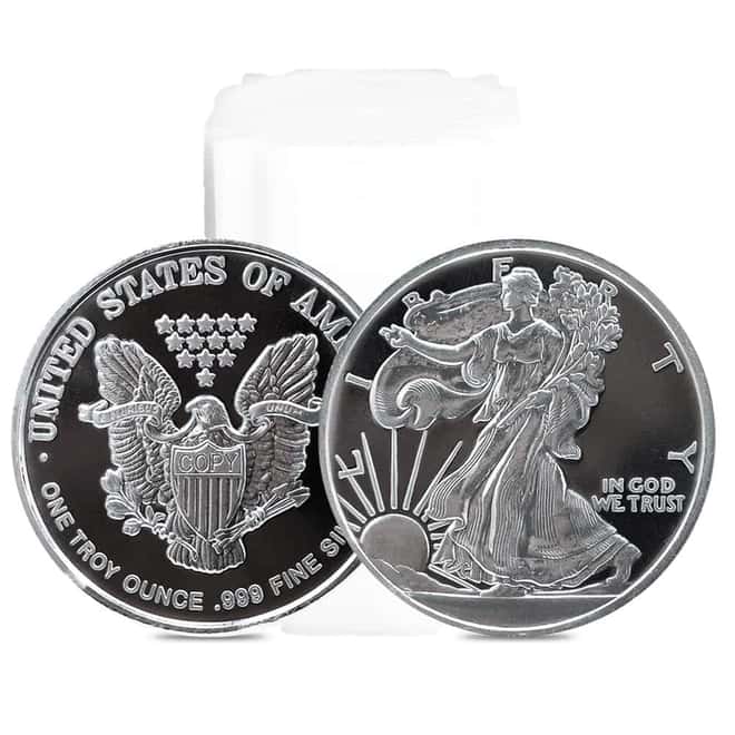 Roll of 20 - 1 oz Mason Mint Walking Liberty Silver Round