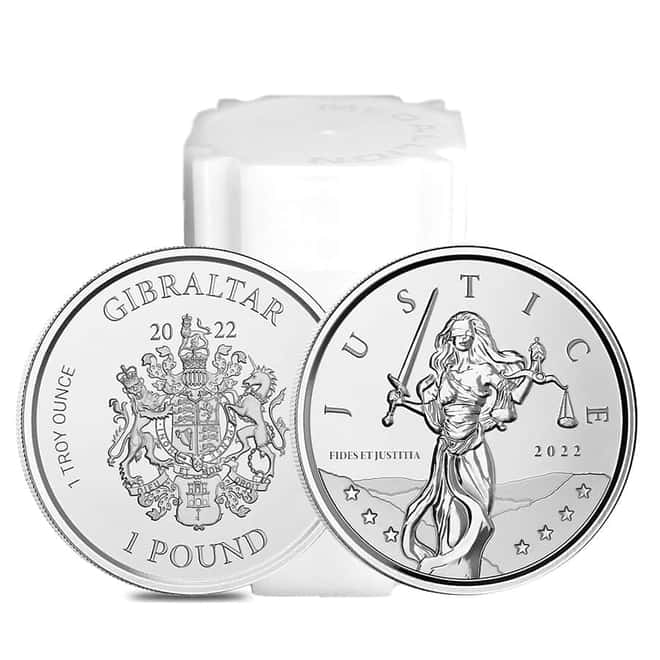 2022 Gibraltar 1 oz Lady Justice Silver Coin | Bullion Exchanges