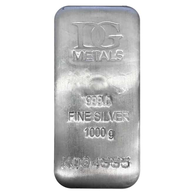 1 Kilo Dillon Gage Metals (DG) Silver Cast Bar .999 Fine