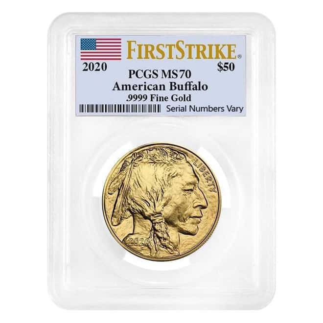 2020 1 oz $50 Gold Buffalo PCGS MS 70 FS | Bullion Exchanges