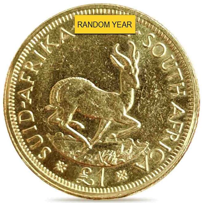 South Africa 1 Pound Gold Coin Avg Circ (Random Year)