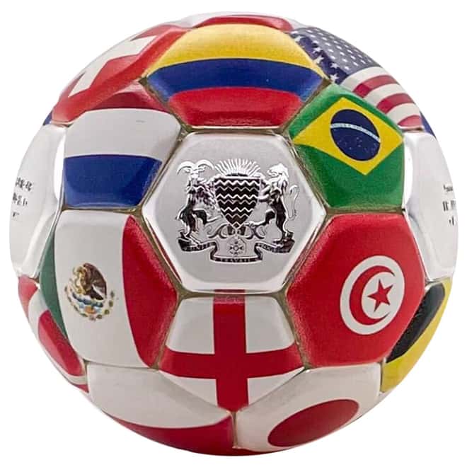 Soccer Ball Silver Spherical Coin - Bullion Exchanges