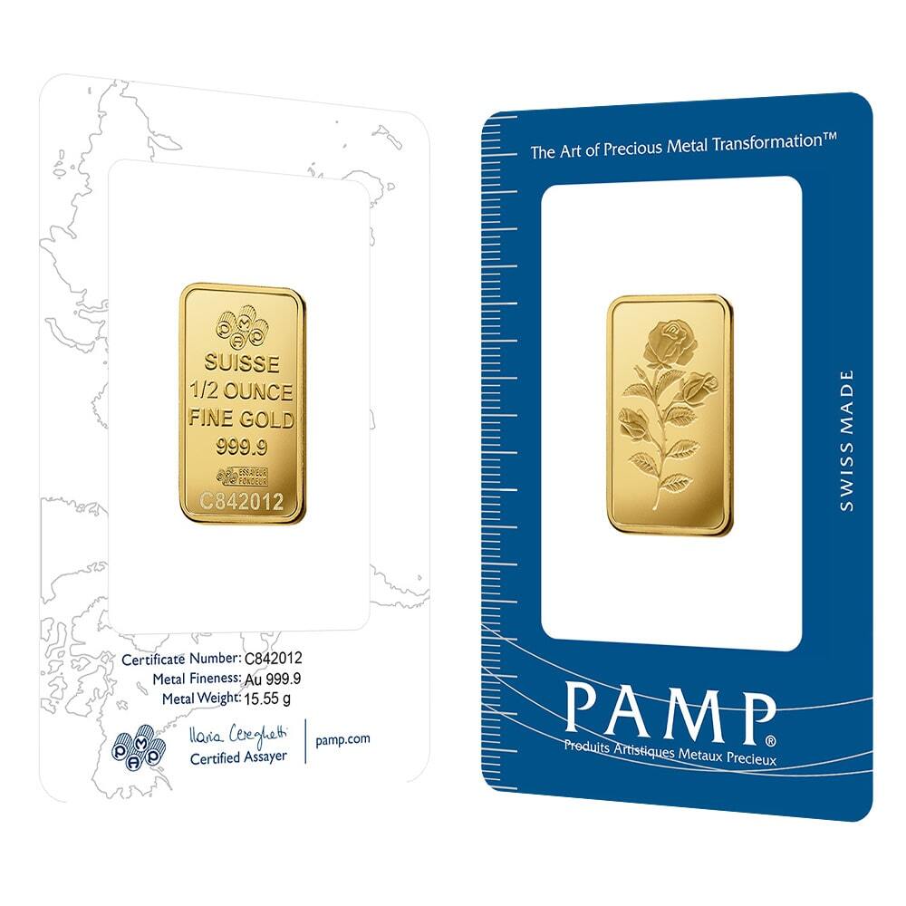 1/2 oz PAMP Suisse Rosa Gold Bar .9999 Fine (in Assay)