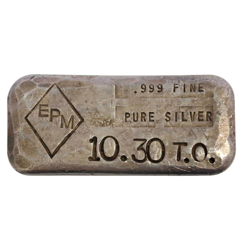 10.30 oz Eastern Precious Metals Cast Vintage Silver Bar