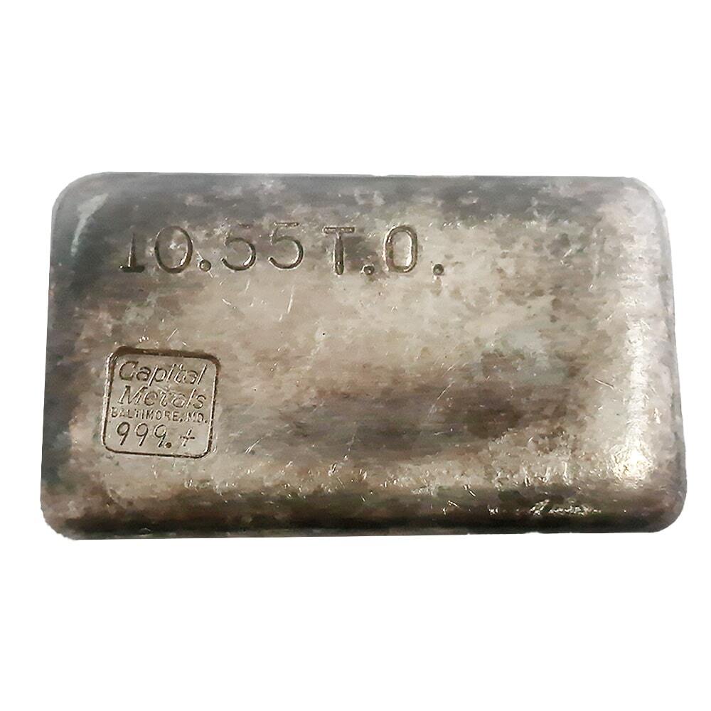 10.55 oz Capital Metals Vintage Silver Bar .999+ Fine