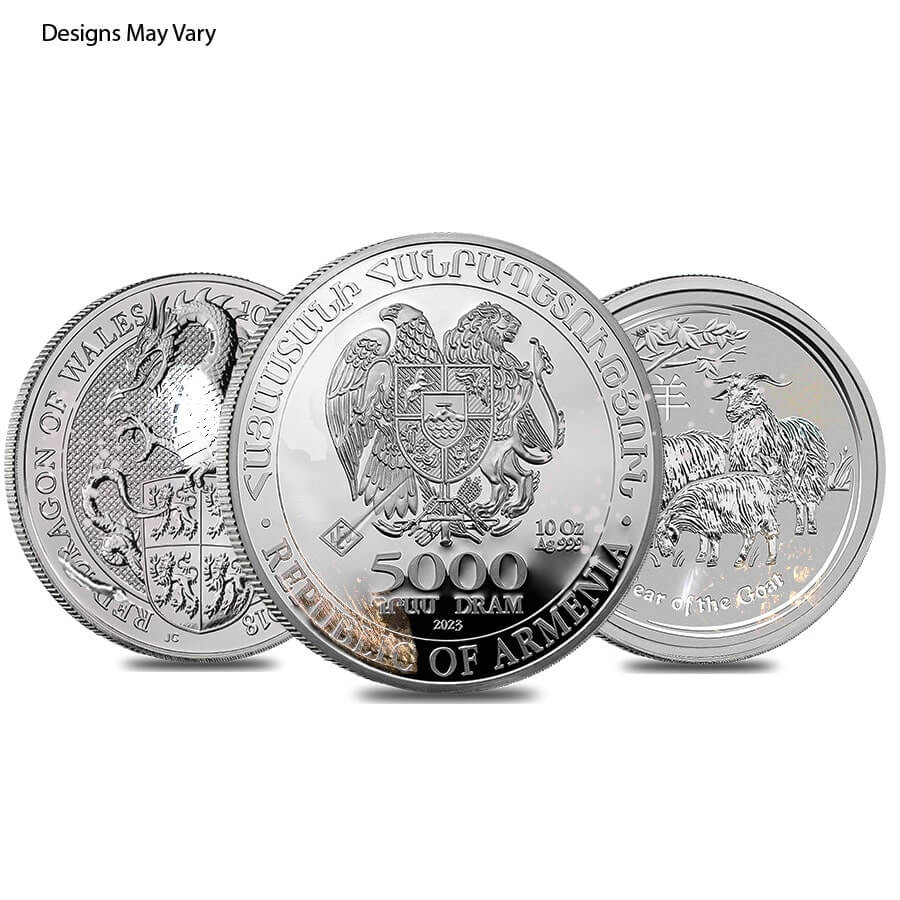 10 oz Silver Coin Random Mint (Milky, Scruffy, Toned)