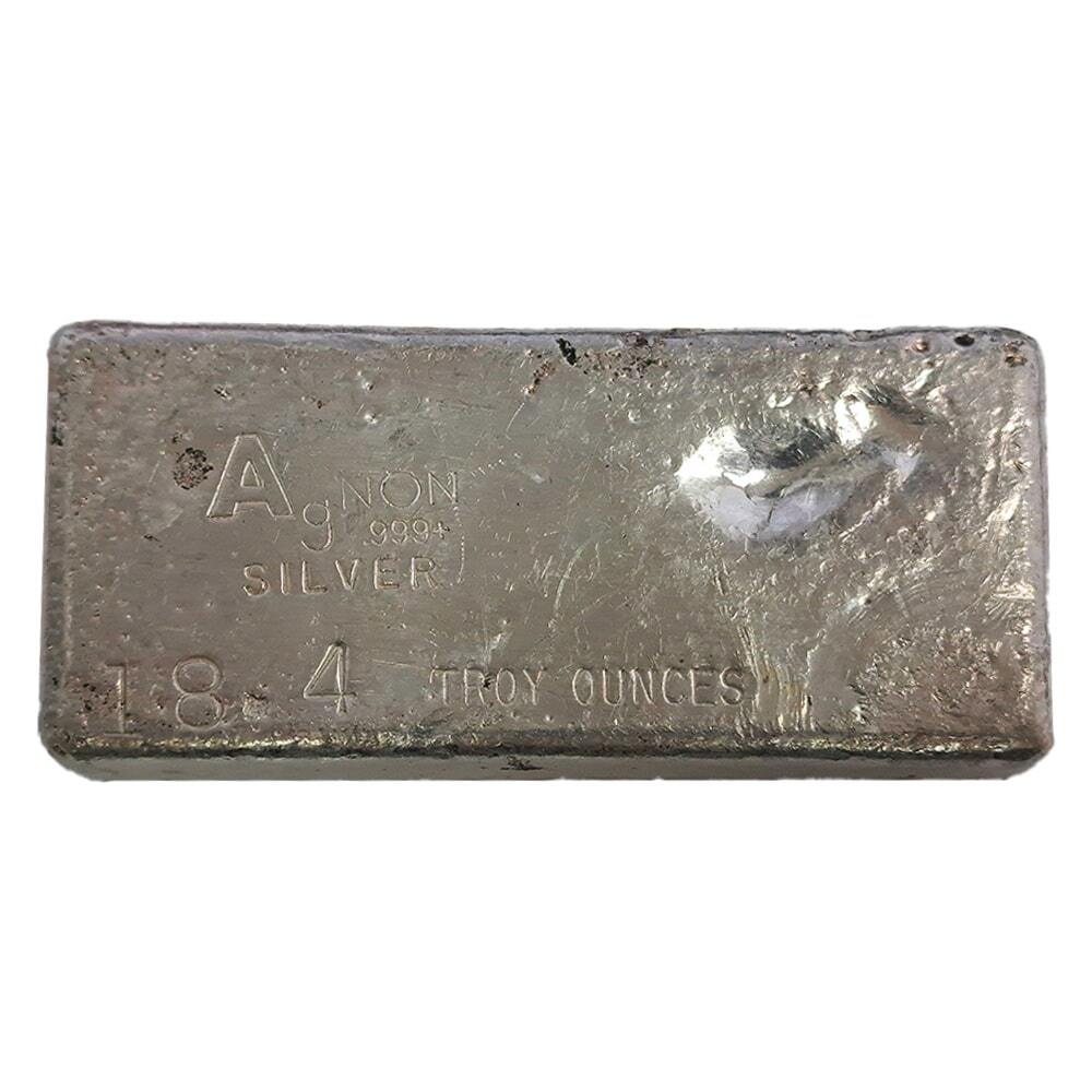 18.4 oz AgNON Vintage Poured Silver Bar .999+ Fine