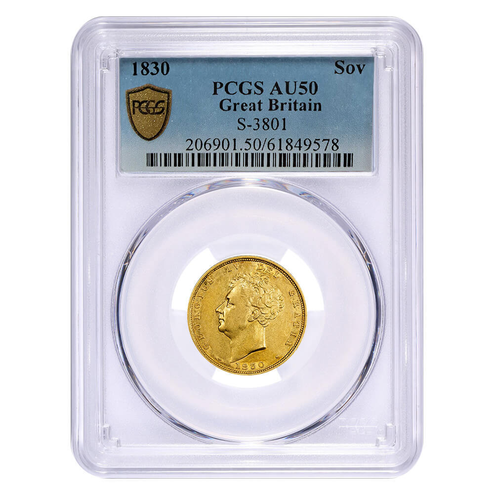 1830 Great Britain George IV Sovereign Gold Coin PCGS AU 50