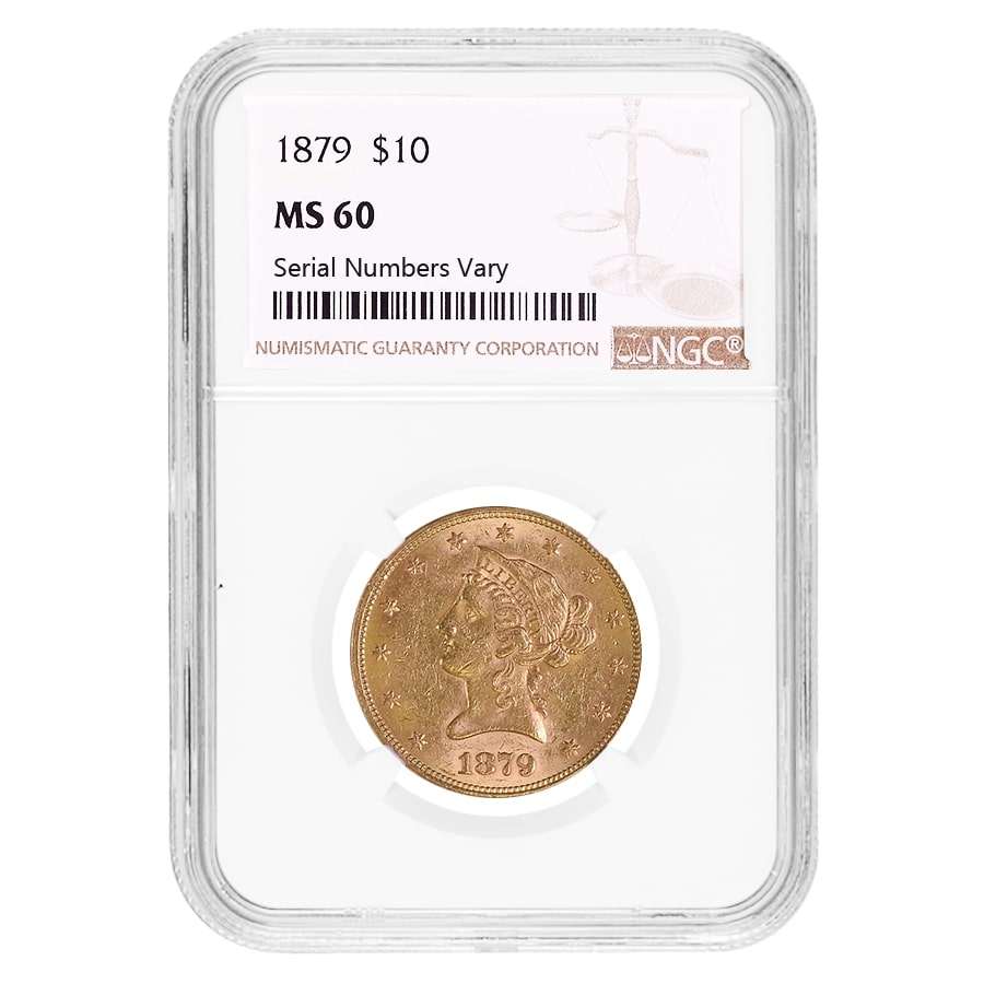 1879 $10 Liberty Head Gold Coin NGC MS 60 | Bullion Exchanges