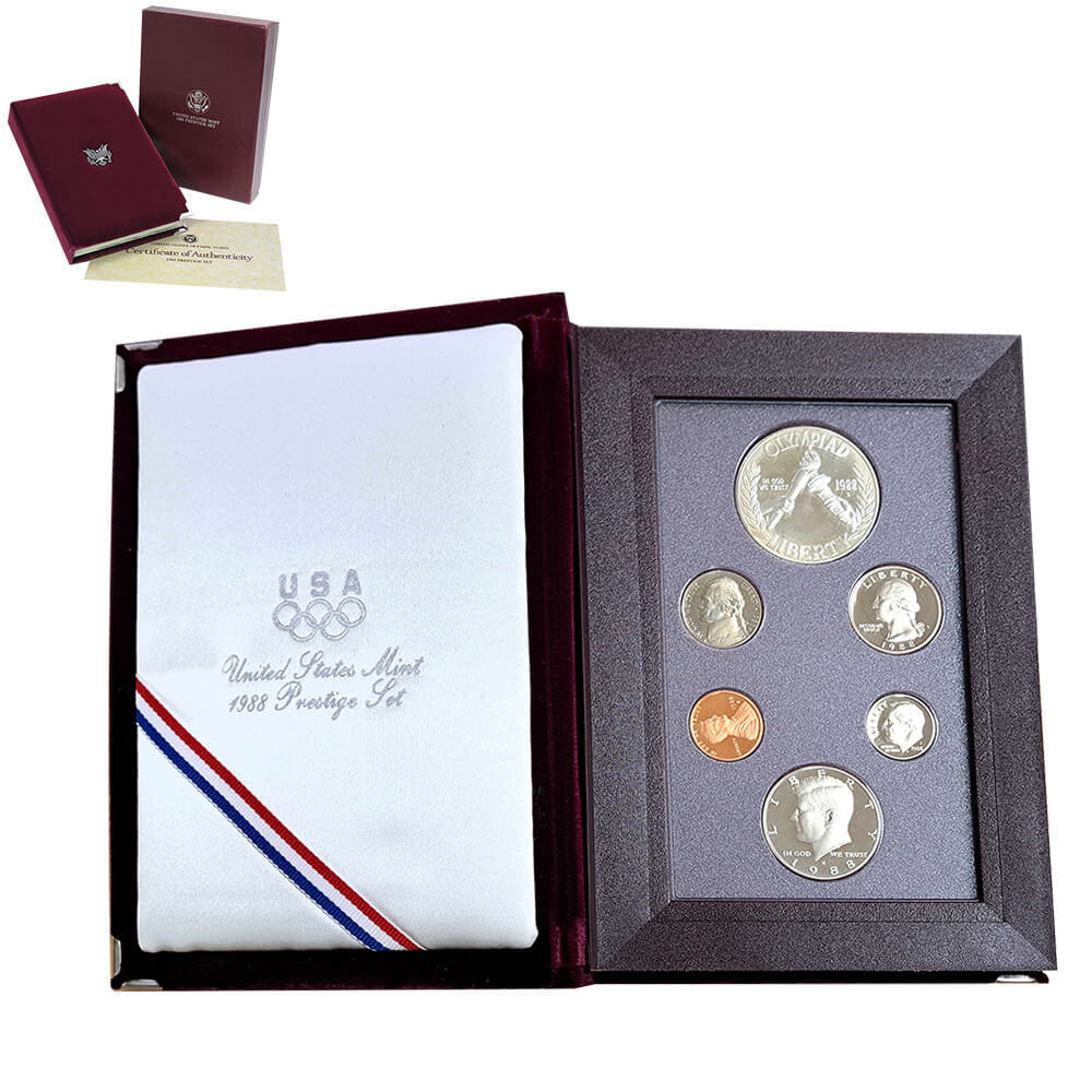 1988-S US Mint Prestige Proof Silver Set (w/Box & COA)