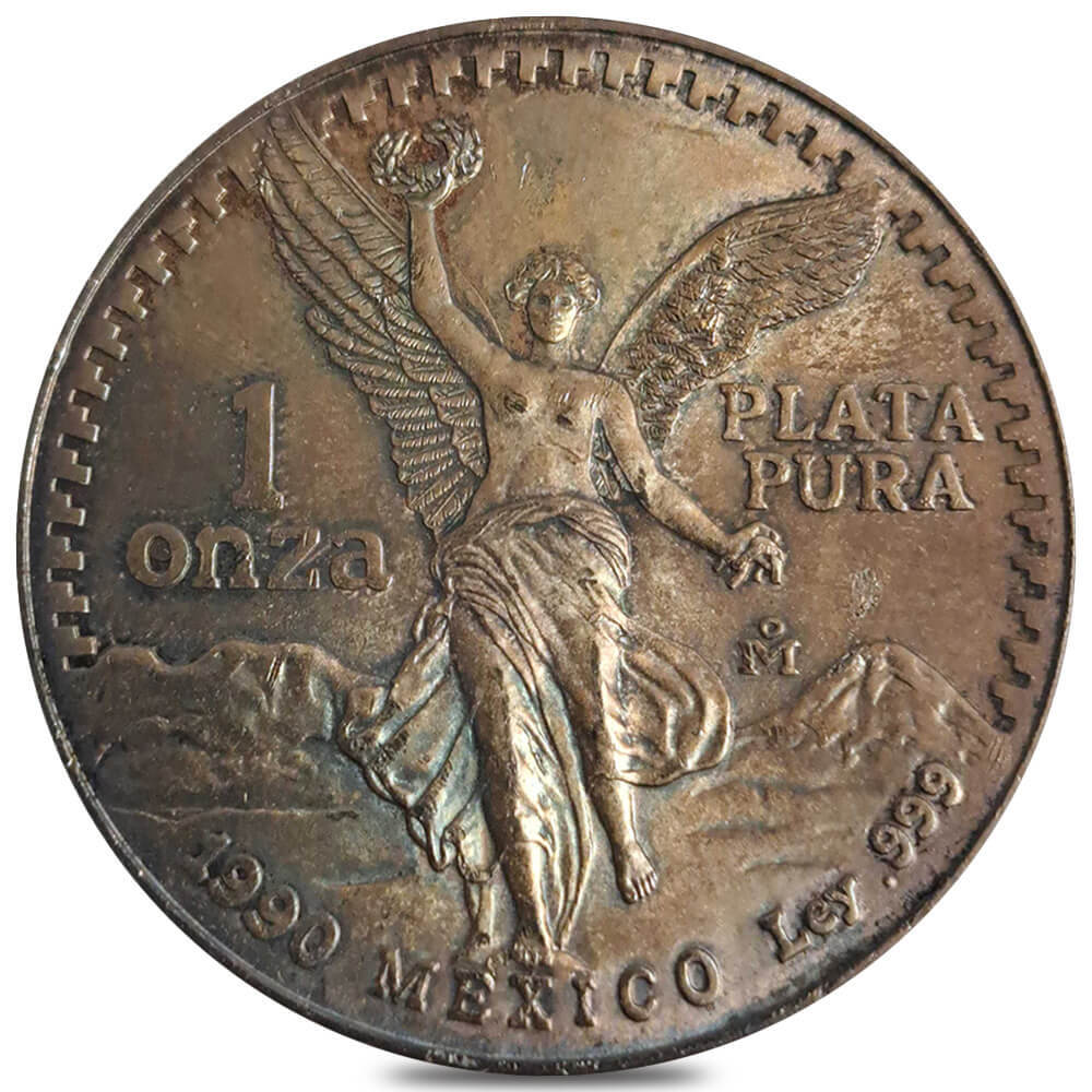 1990 1 oz Mexican Silver Libertad Coin .999 Fine Cull
