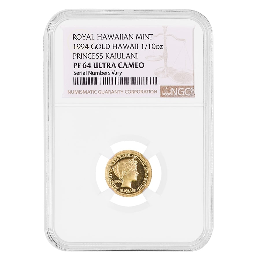 1994 1/10 oz Gold Hawaii Kaiulani NG PF 64 | Bullion Exchanges