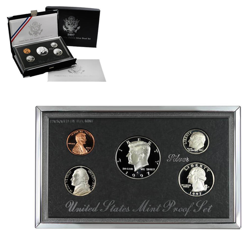 1997-S US Mint Premier Proof Silver Set (w/Box & COA)