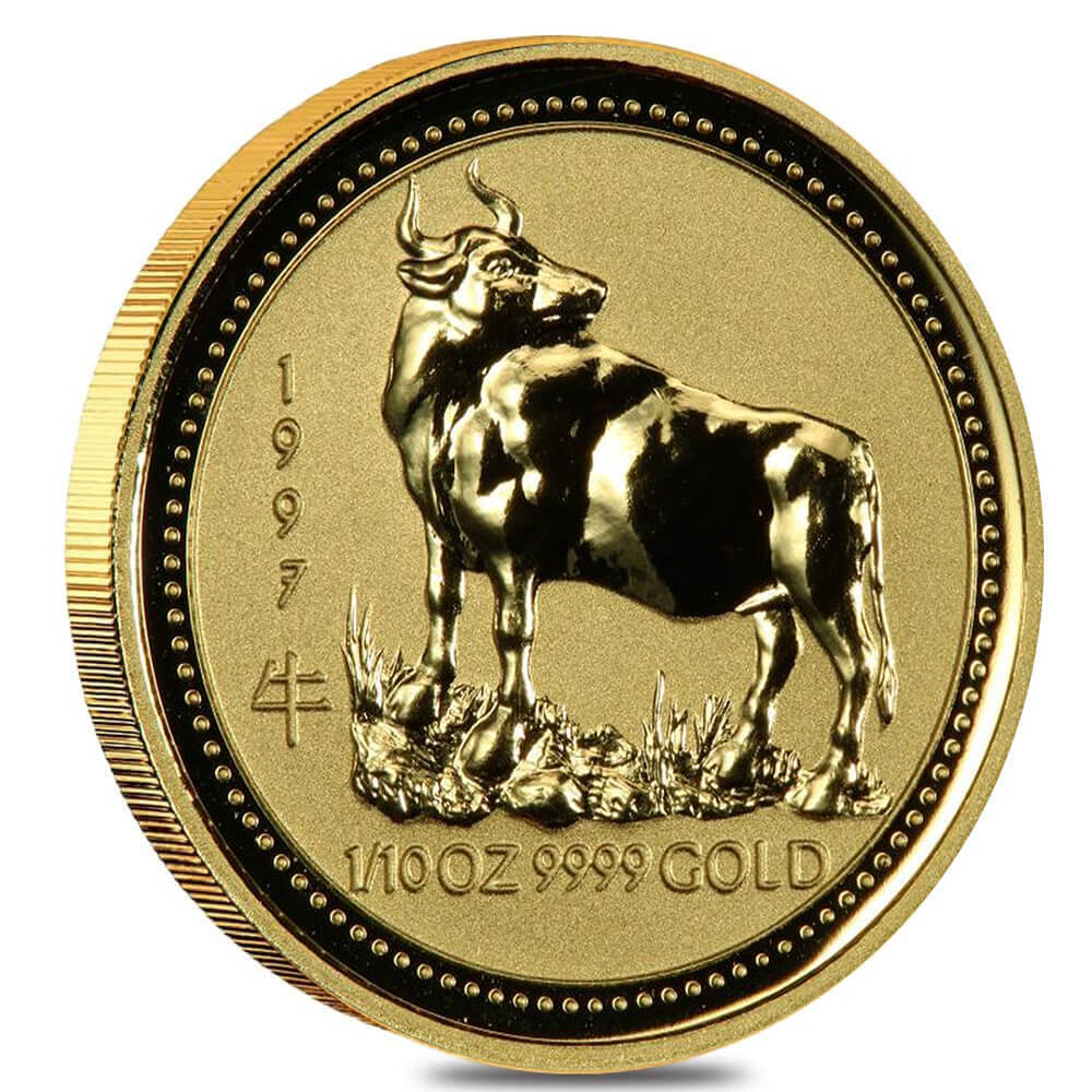 1997 1/10 oz Gold Lunar Ox BU Australian Perth Mint Series I