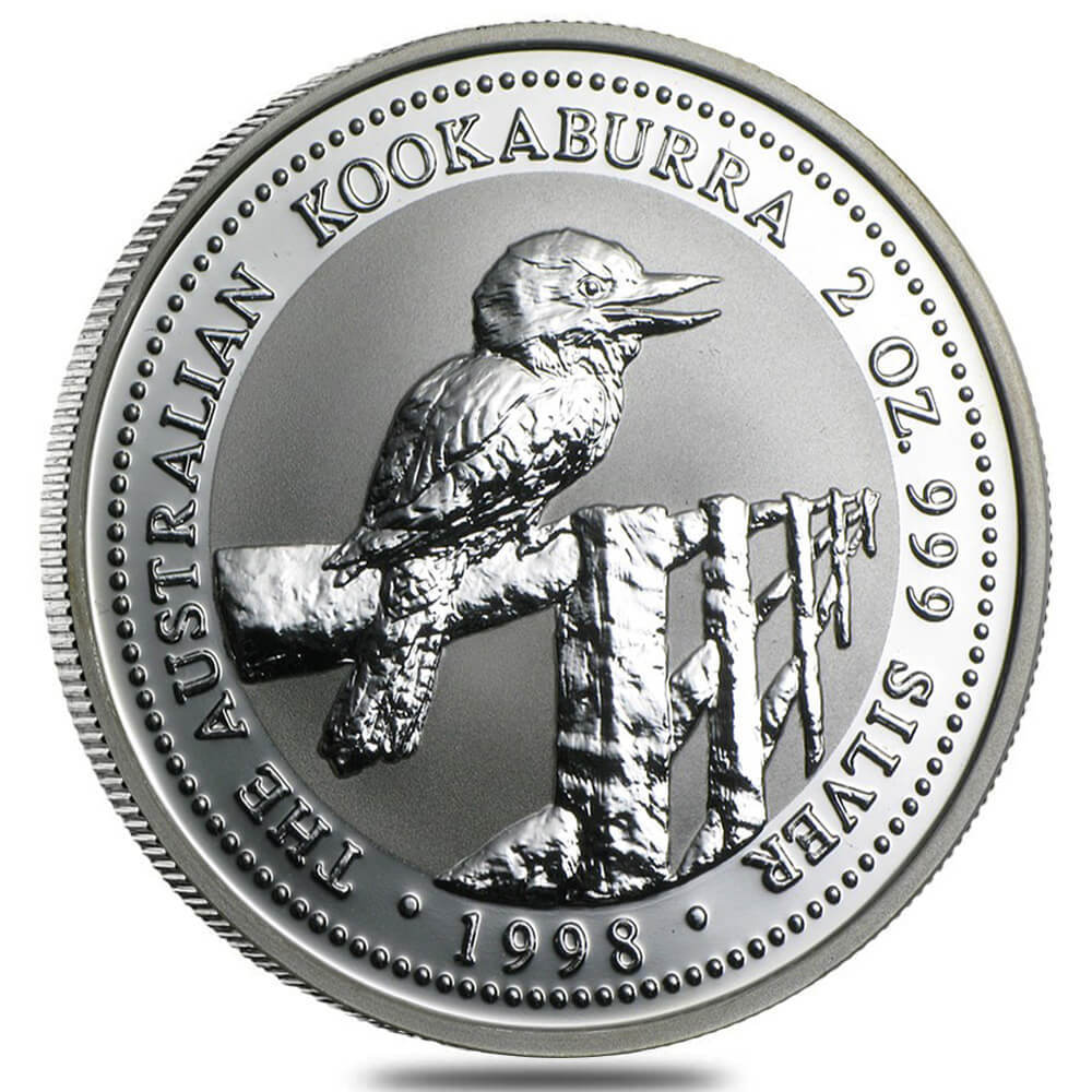 1998 2 oz Silver Australian Kookaburra Perth Mint BU