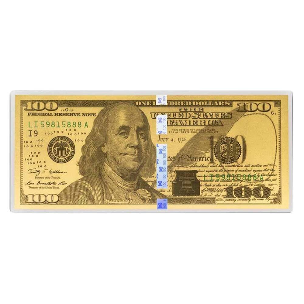 1 Gram $100 Replica Benjamin Franklin 24K Gold Foil Aurum Note