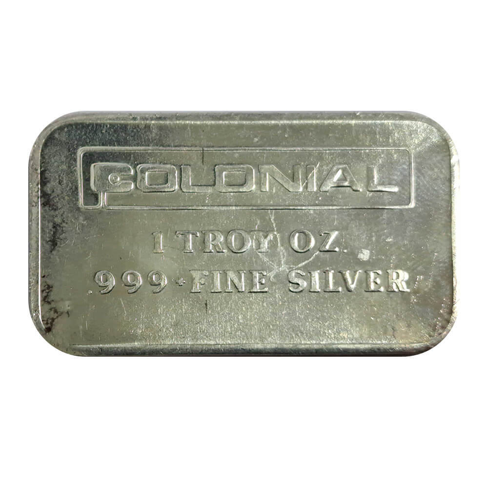 1 oz Engelhard Colonial Silver Bar .999+ Fine