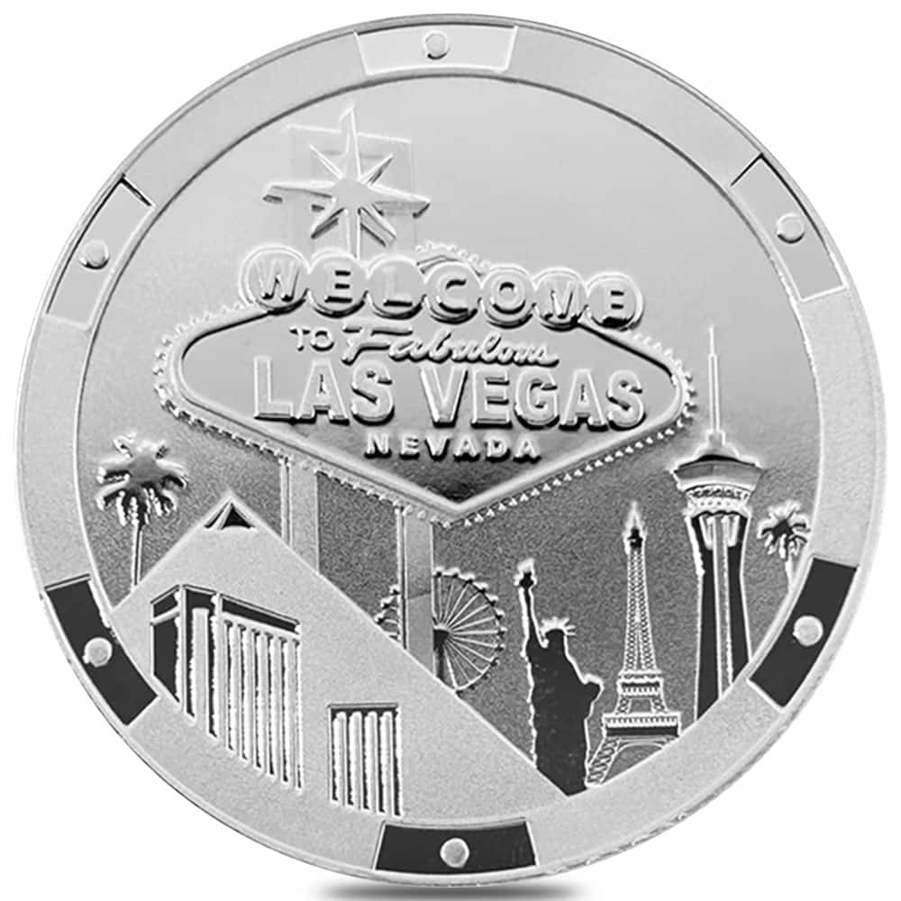 1 oz First Mint Las Vegas Silver Round .999 Fine