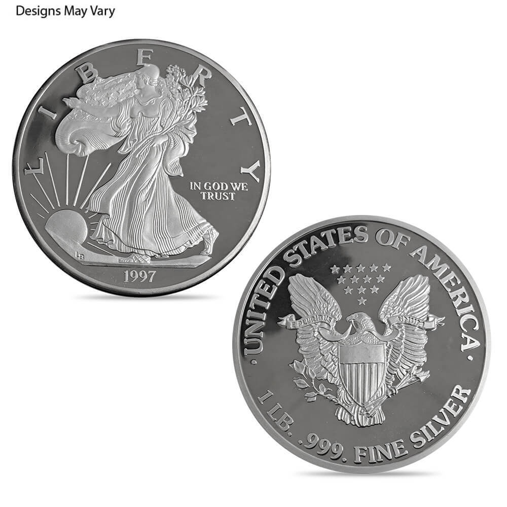 1 Pound (14.6 troy oz) Generic Silver Round .999 Fine