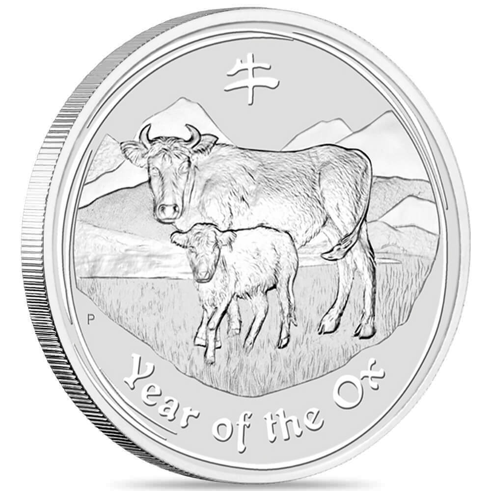 2009 2 oz Silver Lunar Ox BU Australian Perth Mint