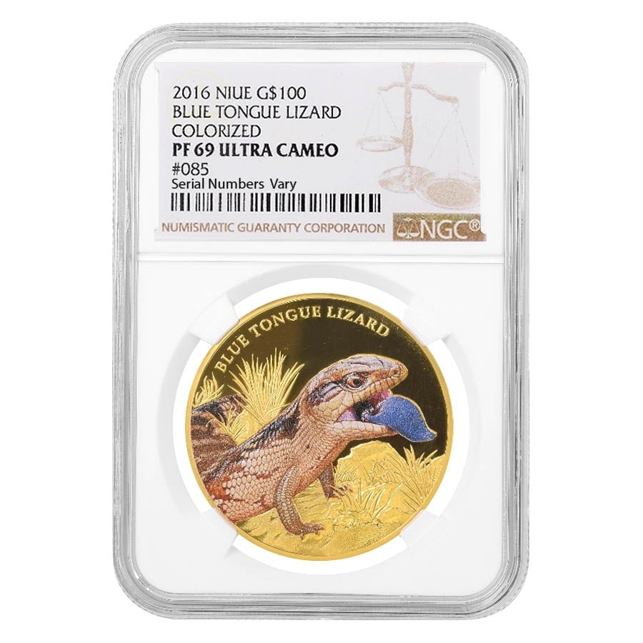2016 1 oz Blue Tongue Lizard Gold NGC PF 69 | Bullion Exchanges