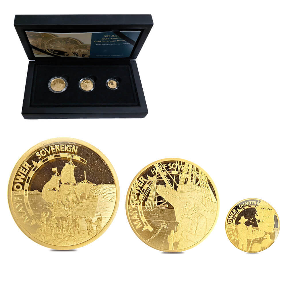 2020 Proof Mayflower Gold Sovereign Prestige Set w/Box & COA