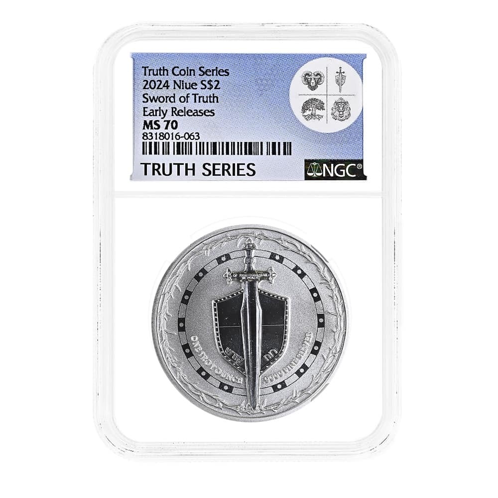 2024 Niue 1 oz Sword of Truth Silver Coin NGC MS 70 ER