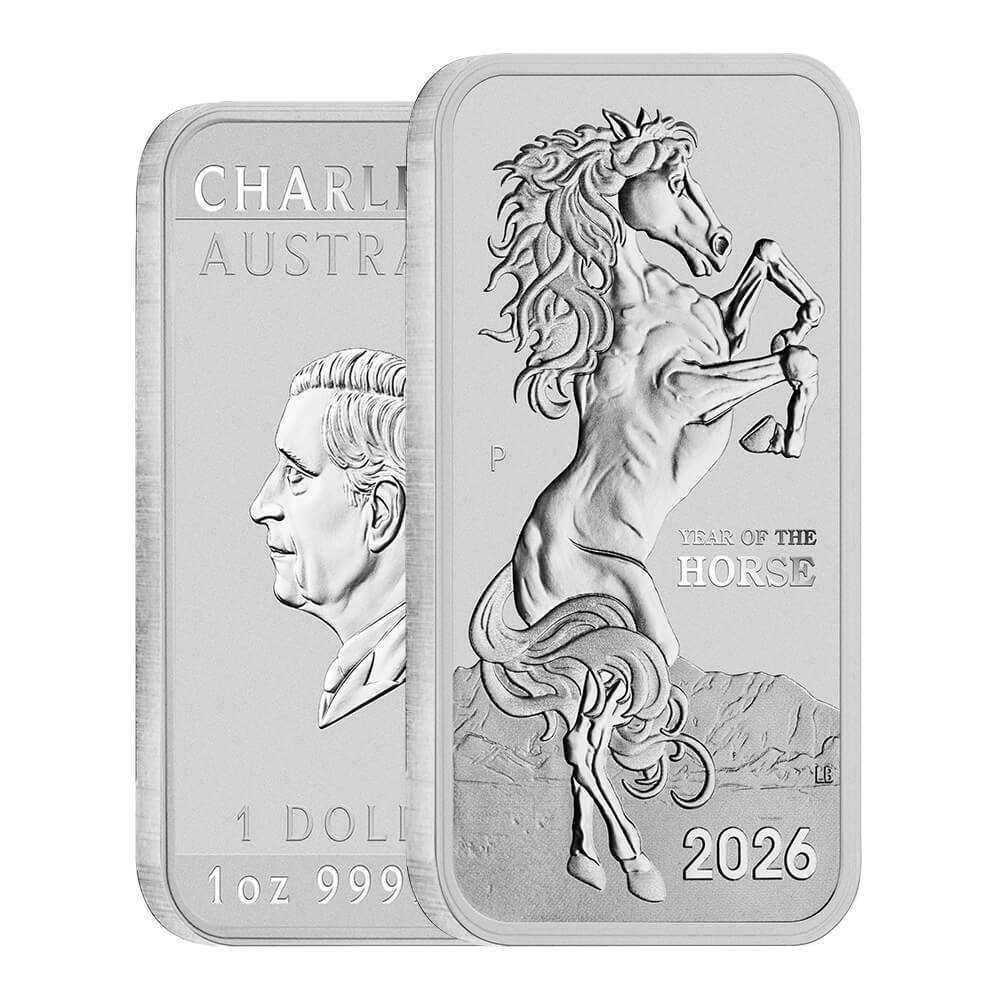 2026 1 oz Perth Mint Lunar Horse Silver Rectangular Coin Bar