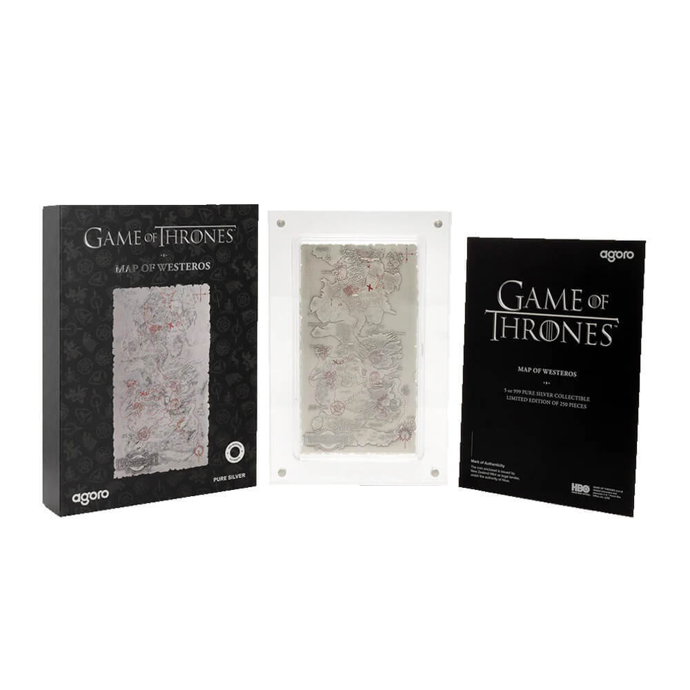 5 oz Game of Thrones™ Map of Westeros Shaped Silver Coin