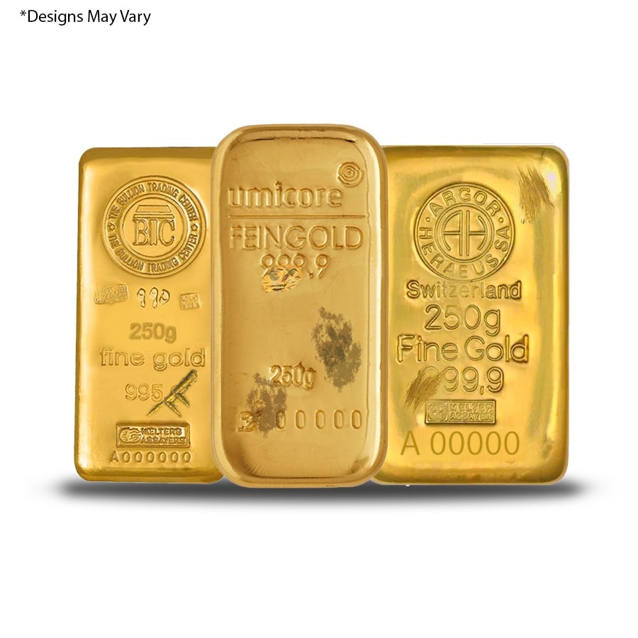 250 Gram Generic Gold Bar .999+ Fine (Secondary Market)