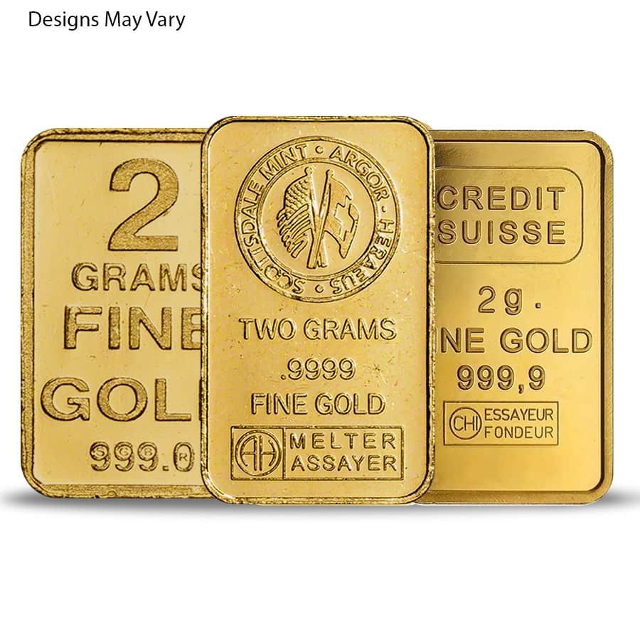 2 Gram Generic Gold Bar .999+ Fine (Secondary Market)