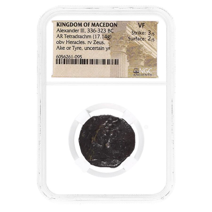 336-323 BC Macedon Alexander III AR Tetradrachm Coin NGC VF